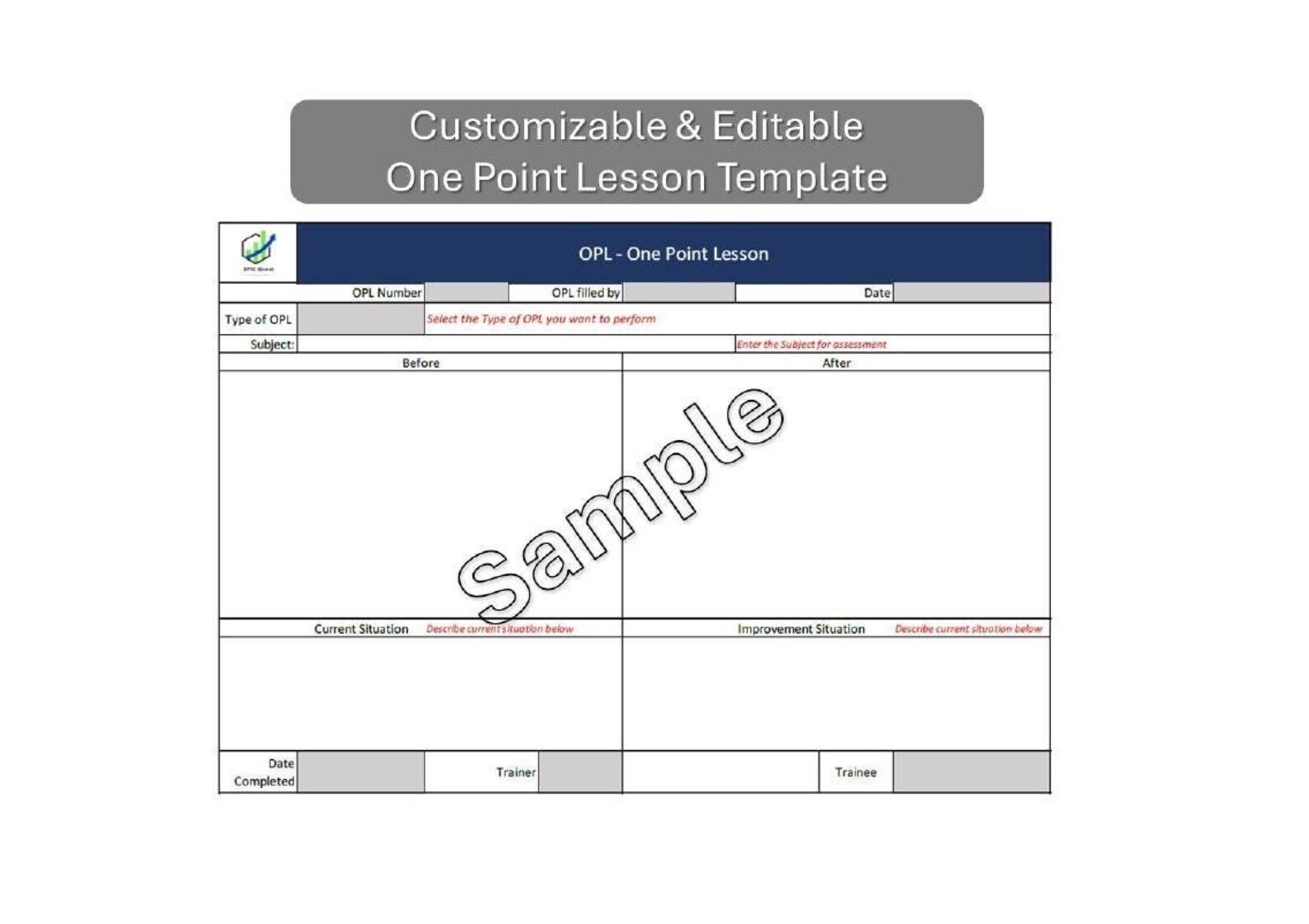 One Point Lesson Tool for Problem Solving, Training Employees ...