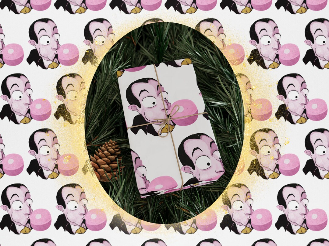 Bubblegum Vampire Gift Wrapping Paper Roll Birthday Gift for Friend ...
