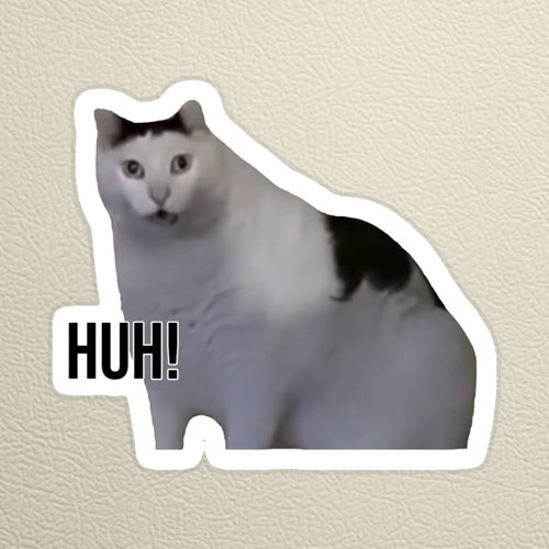 HUH Meme Cat Vinyl Sticker - Etsy UK