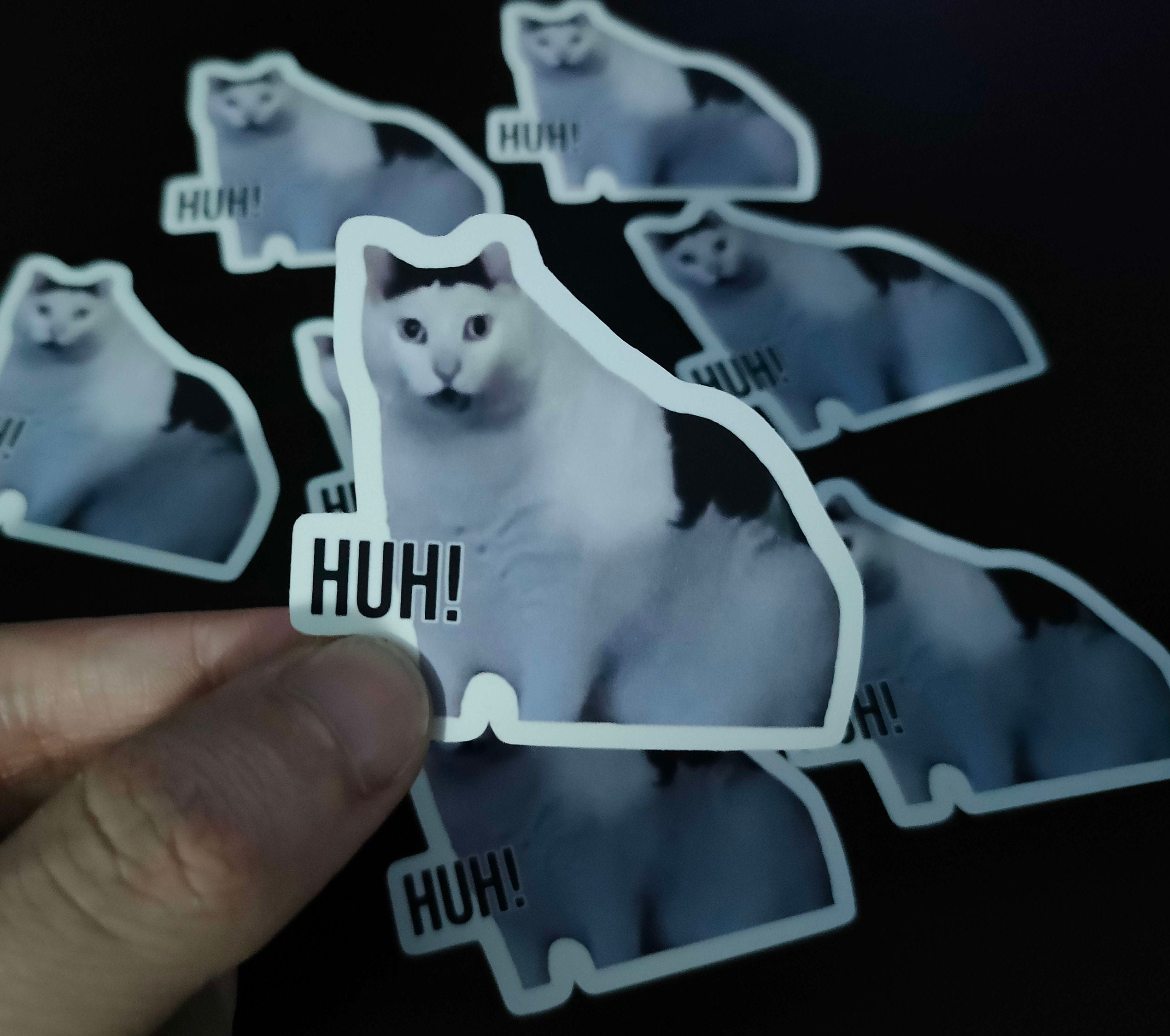 HUH Meme Cat Vinyl Sticker - Etsy UK
