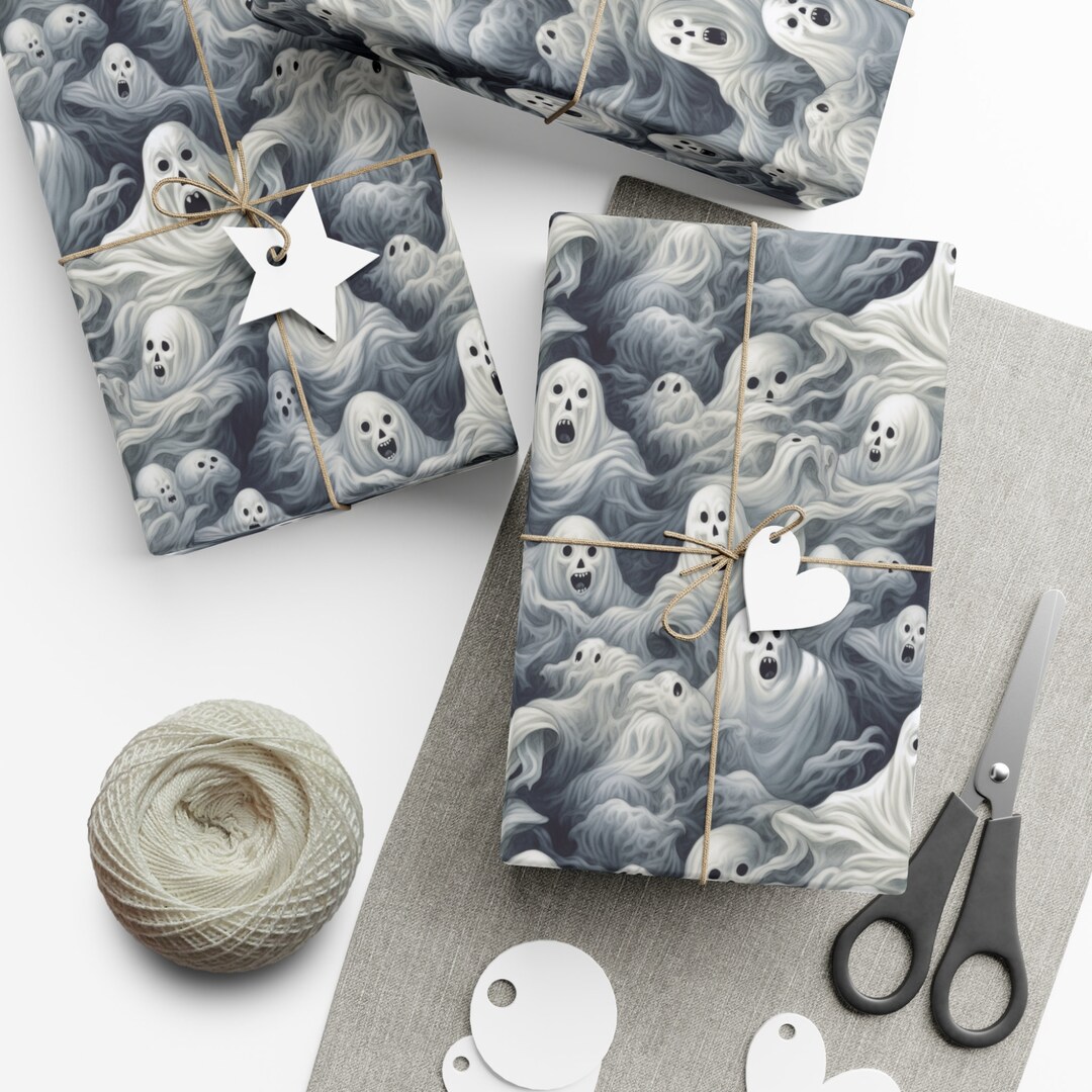 Creepy Ghosts: Premium Gift Wrap - Decorative Repeating Pattern, Matte ...