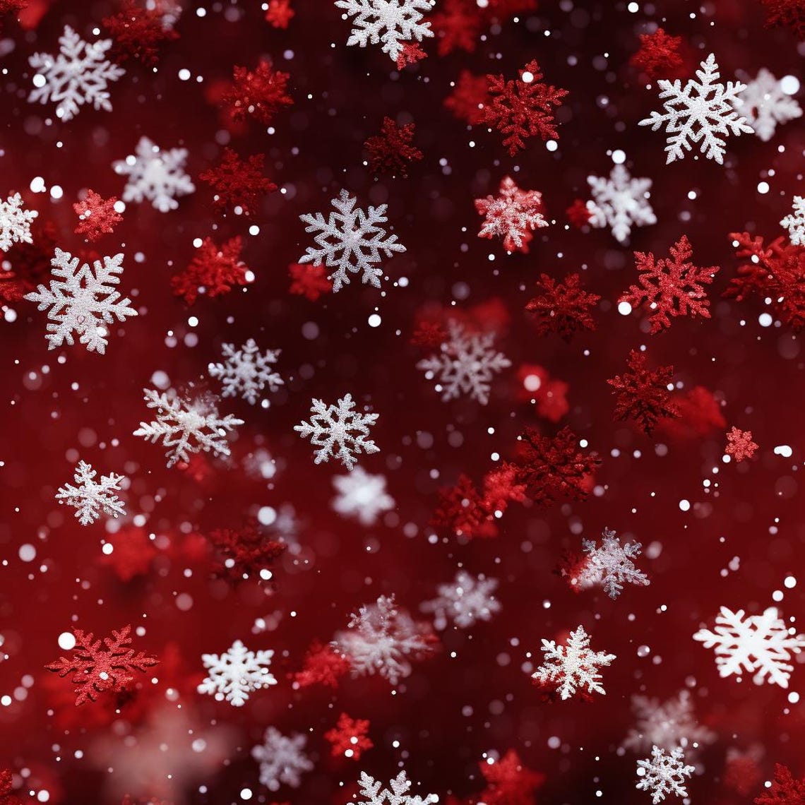 Crimson Snowfall: Frozen Seamless Tile Art - Perfect for Backgrounds ...