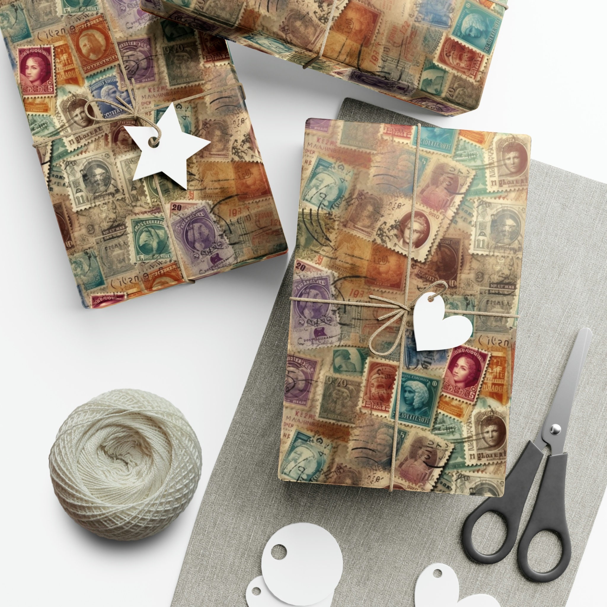 Vintage Stamps: Premium Gift Wrap Decorative Repeating Berry Pattern ...