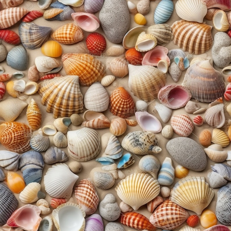 Seashore Seashells: Stunning Seamless Tile Art - Perfect for ...