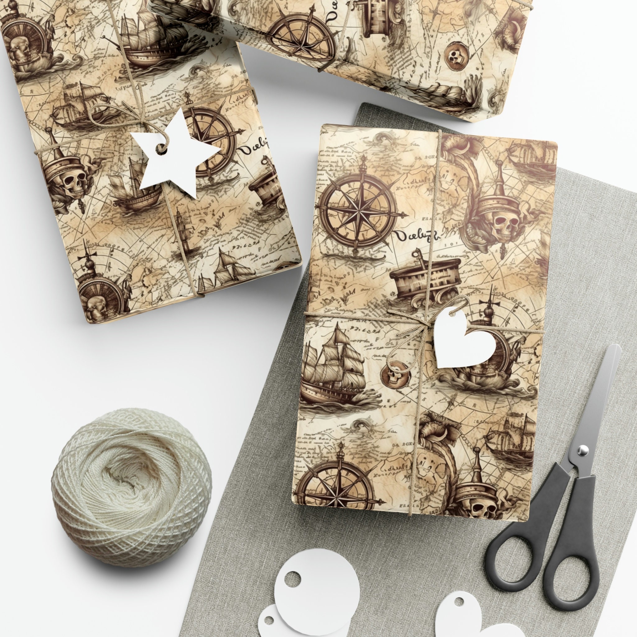 Treasure Map V2: Premium Gift Wrap Decorative Repeating - Etsy
