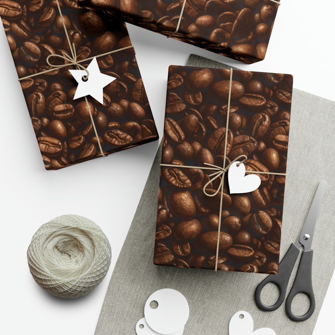 Coffee Beans: Premium Gift Wrap - Decorative Repeating Pattern, Matte ...
