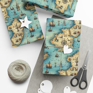Treasure Map V4: Premium Gift Wrap - Decorative Repeating Pattern ...