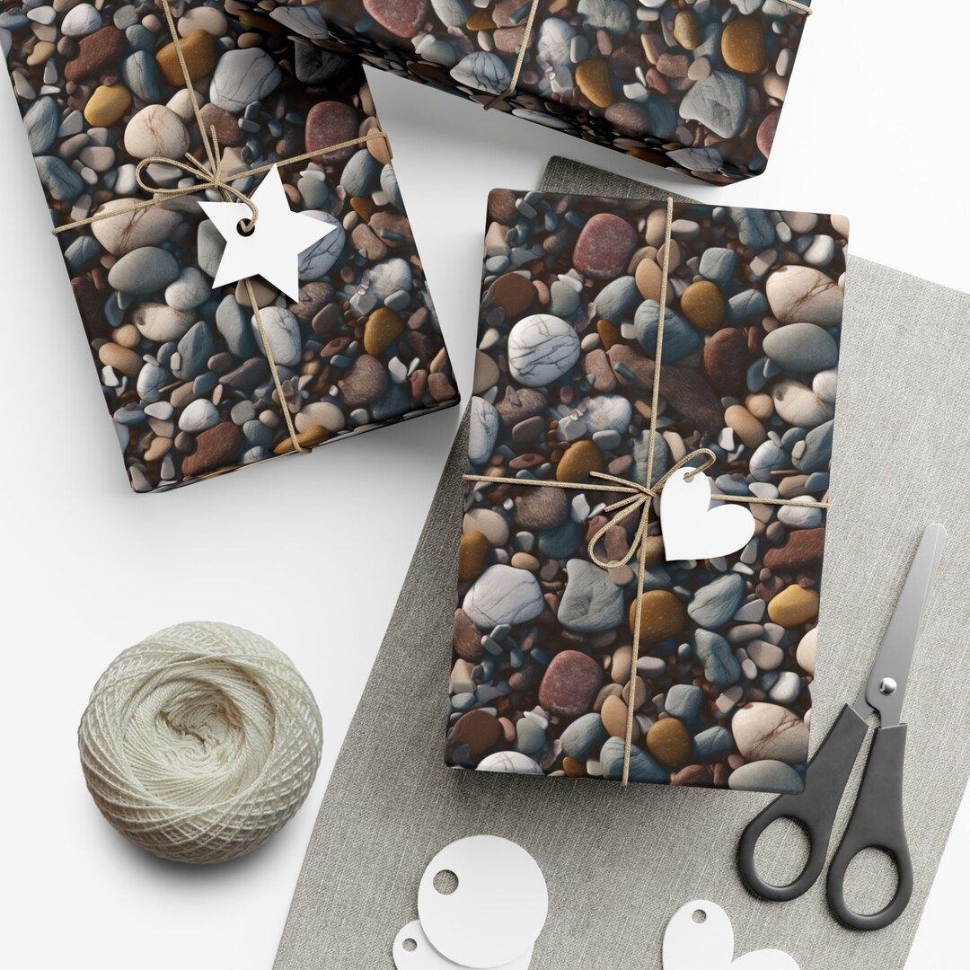 Pebble Serenity: Premium Gift Wrap - Decorative Repeating Stone Pattern ...