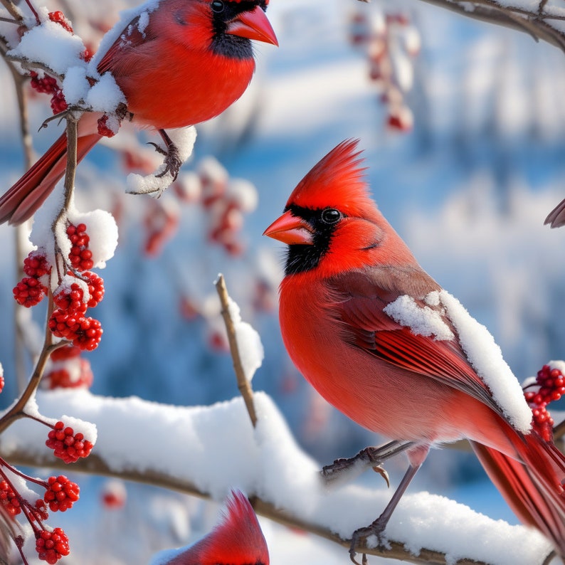 Cardinal Harmony: Stunning Seamless Tile Art - Perfect for Backgrounds ...