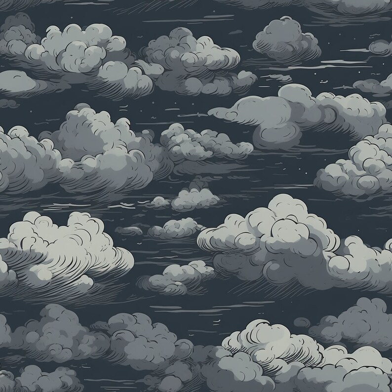 Gray Cloudy Sky: Stunning Seamless Tile Art - Perfect for Backgrounds ...
