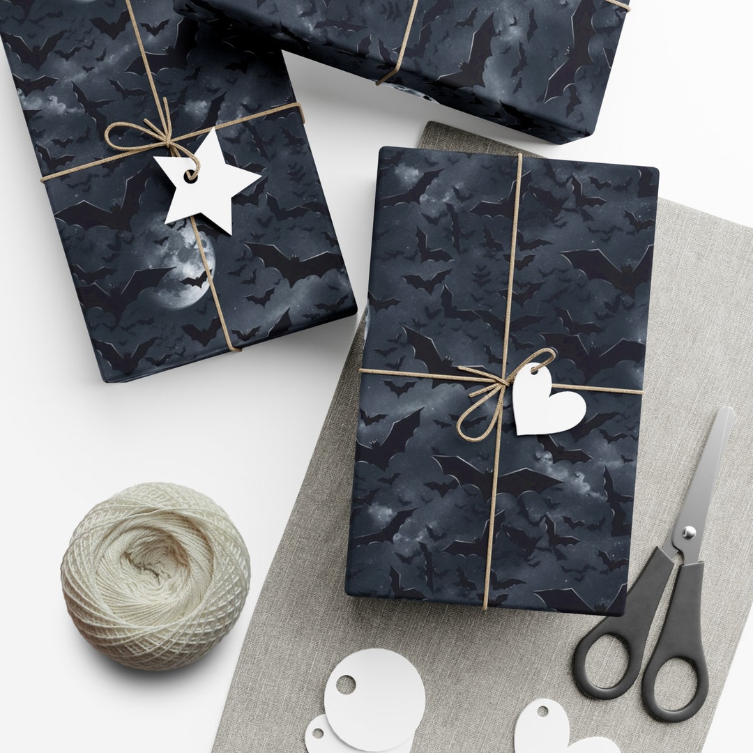 Midnight Bats: Premium Gift Wrap - Decorative Repeating Pattern, Matte ...