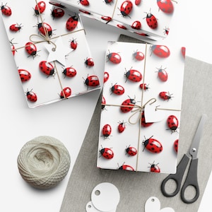 Ladybug Ensemble: Premium Gift Wrap Decorative Repeating Pattern, Matte ...