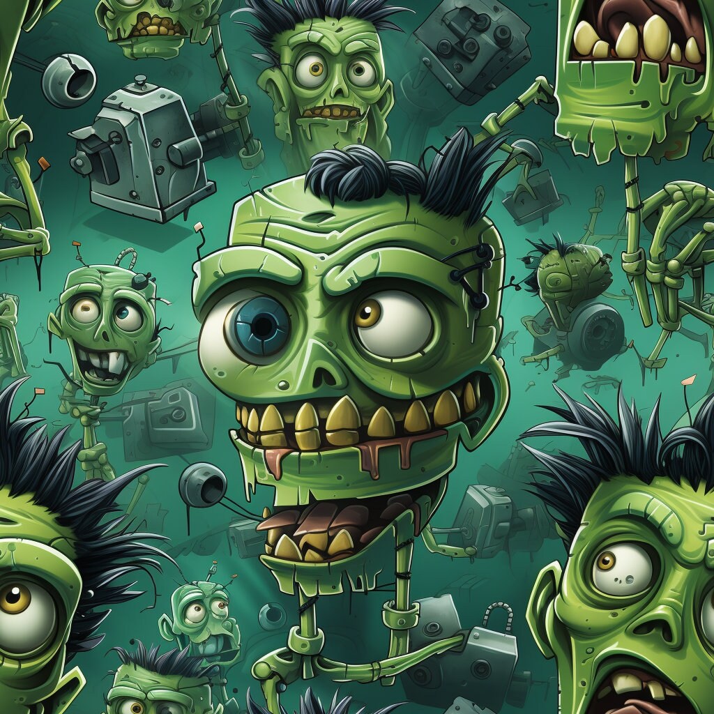 Angry Frank: Monster Seamless Tile Art - Perfect for Backgrounds and ...