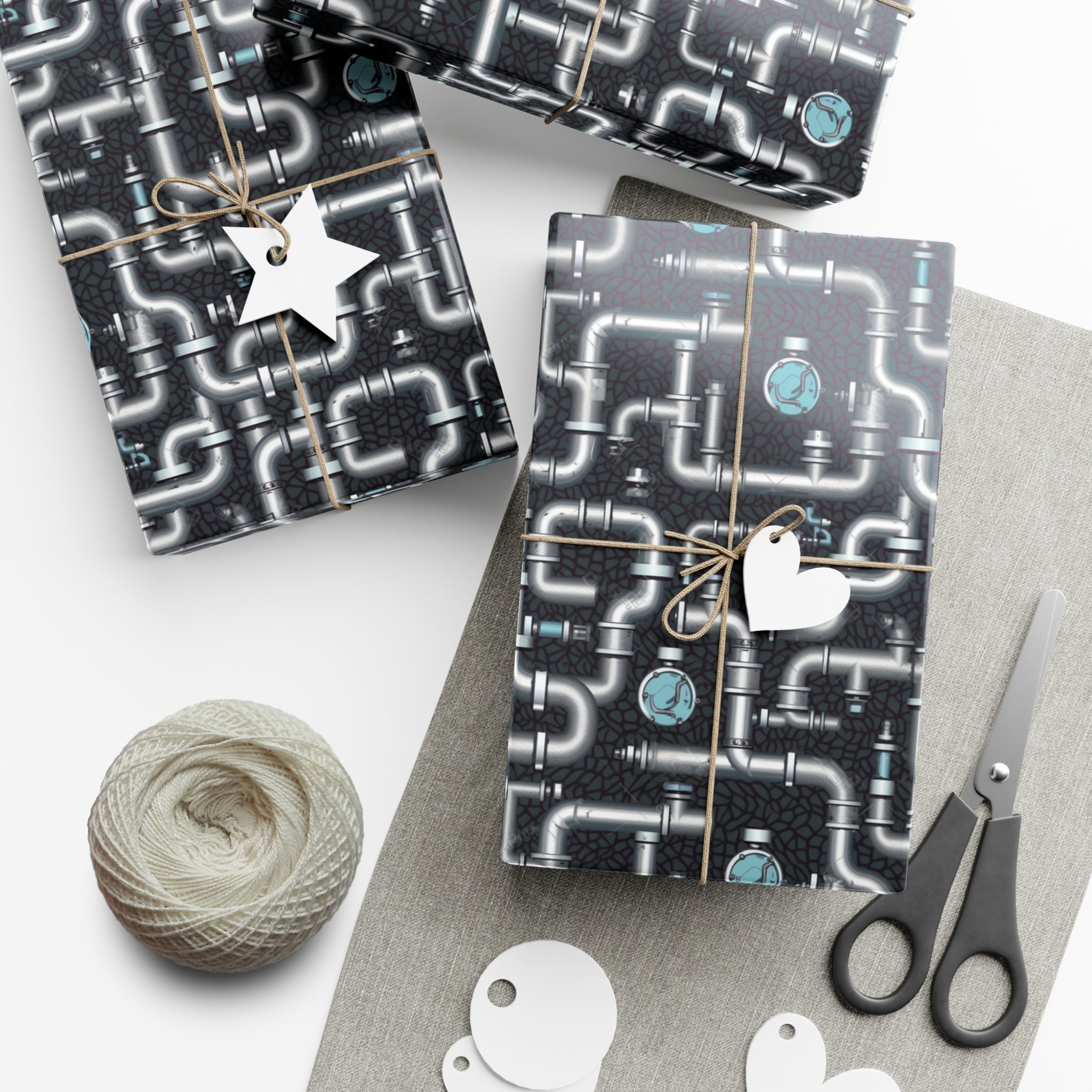 Pipe Network: Premium Gift Wrap - Decorative Repeating Pattern, Matte ...