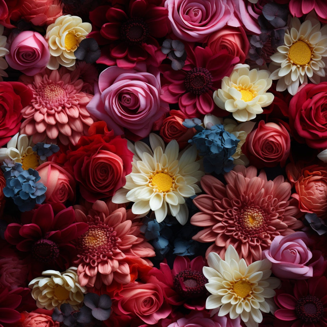 Blossom Burst: Stunning Seamless Tile Art - Perfect for Backgrounds and ...