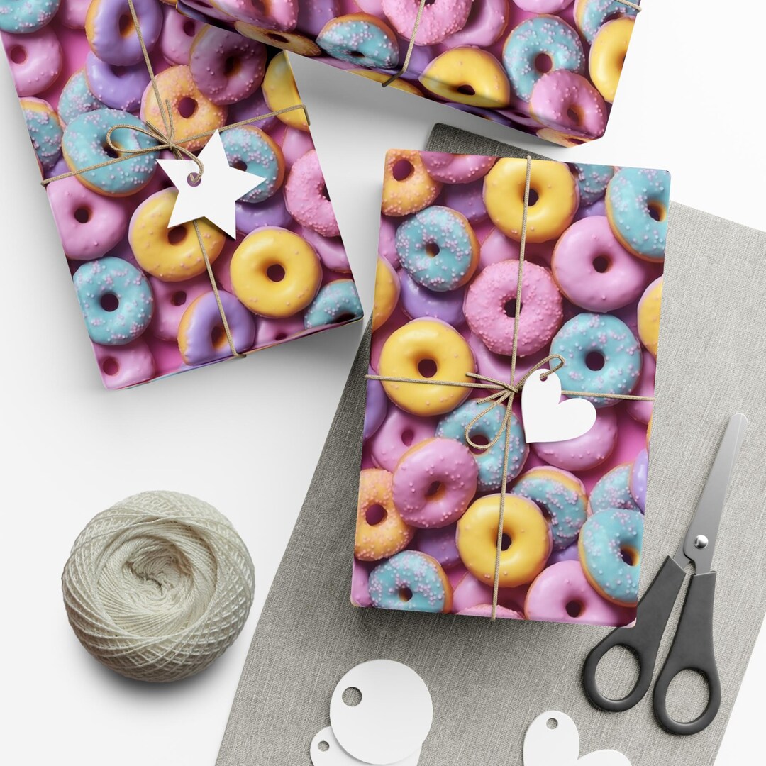 Pastel Donuts: Premium Gift Wrap - Decorative Repeating Pattern, Matte ...