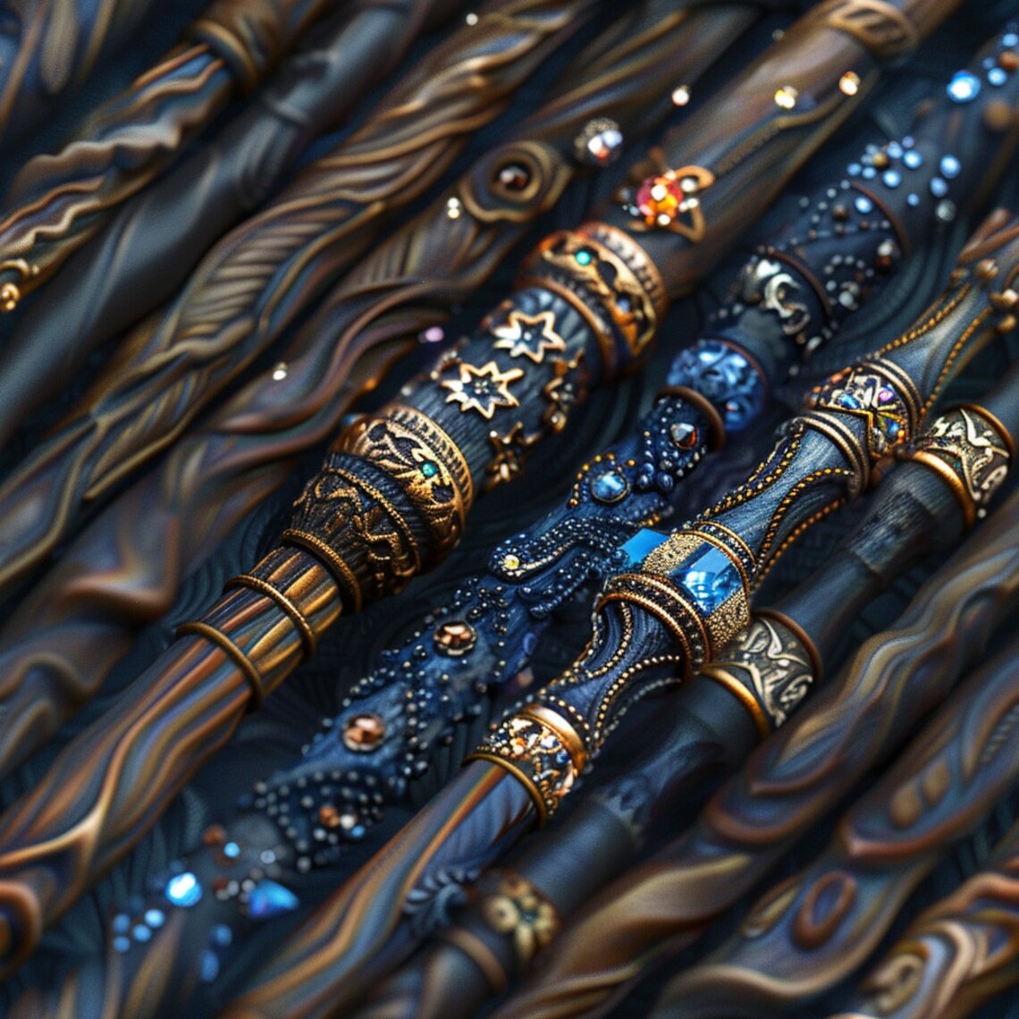 Wizarding Wands: Stunning Seamless Tile Art - Perfect for Backgrounds ...