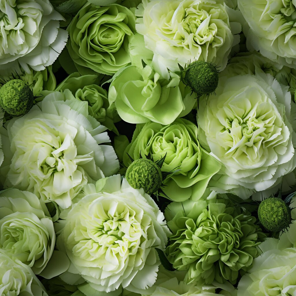 Green Carnations: Stunning Seamless Tile Art - Perfect for Backgrounds ...