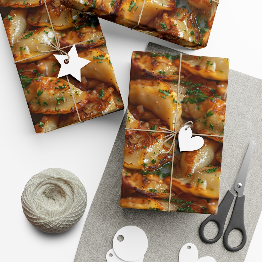 Sautéed Pierogies: Premium Gift Wrap - Decorative Repeating Pattern ...