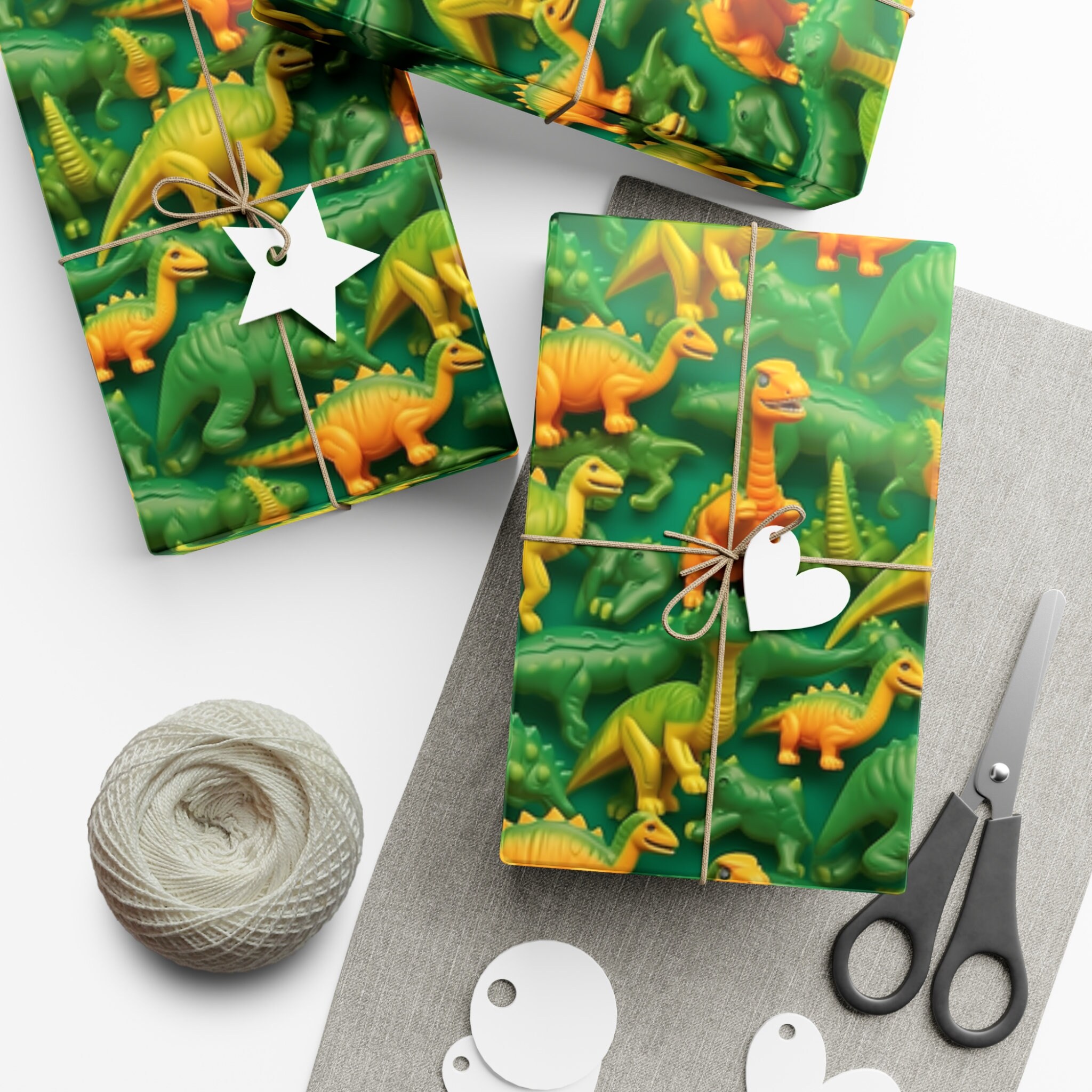 Jurassic Wrap: Premium Gift Wrap - Decorative Repeating Dinosaur ...