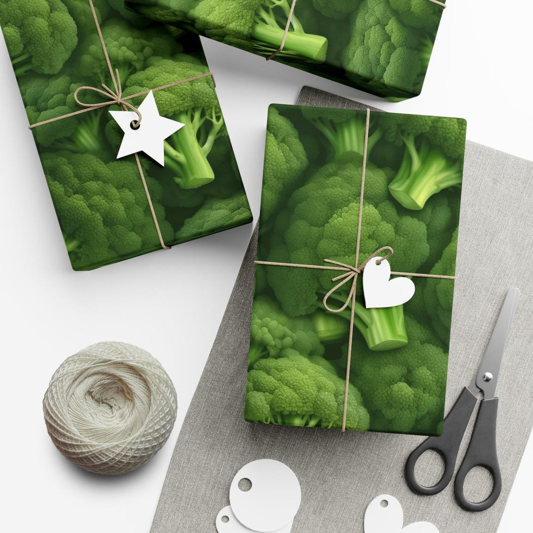 Broccoli Florets: Premium Gift Wrap - Decorative Repeating Pattern ...