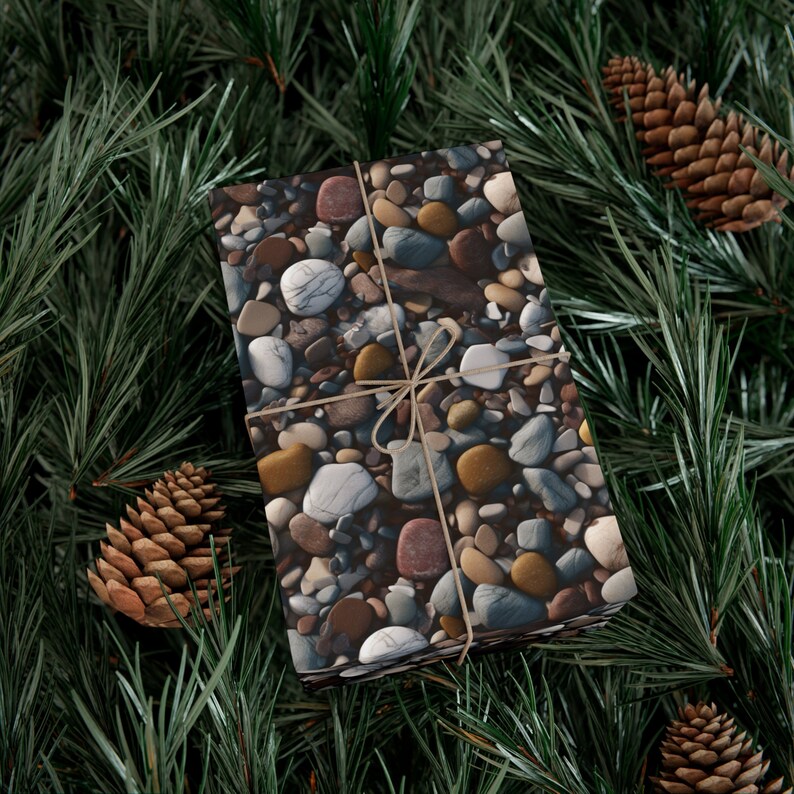 Pebble Serenity: Premium Gift Wrap - Decorative Repeating Stone Pattern ...