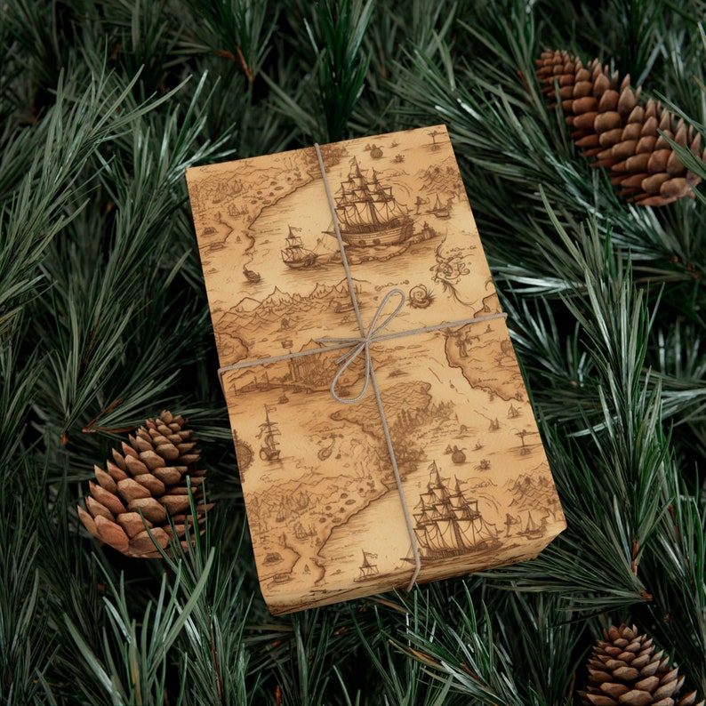 Treasure Map V1: Premium Gift Wrap - Decorative Repeating Pattern ...