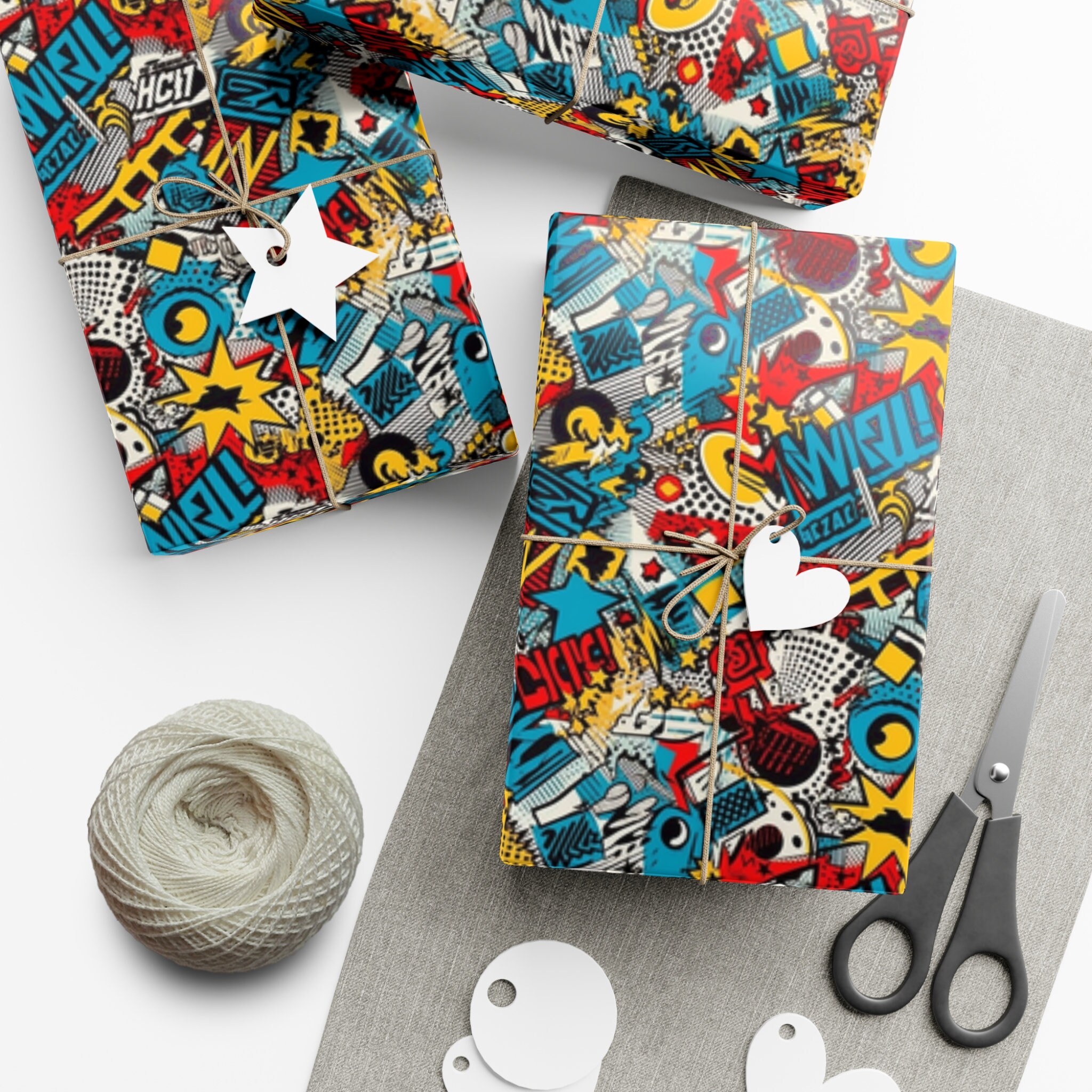 Comic POW: Premium Gift Wrap Decorative Repeating Pattern - Etsy