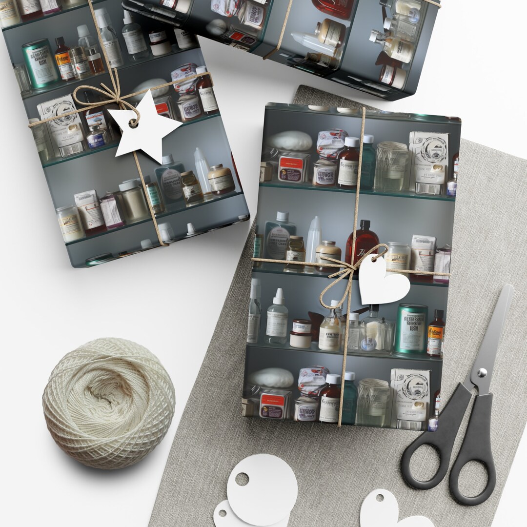 Medicine Cabinet: Premium Gift Wrap Paper With Decorative Repeating ...