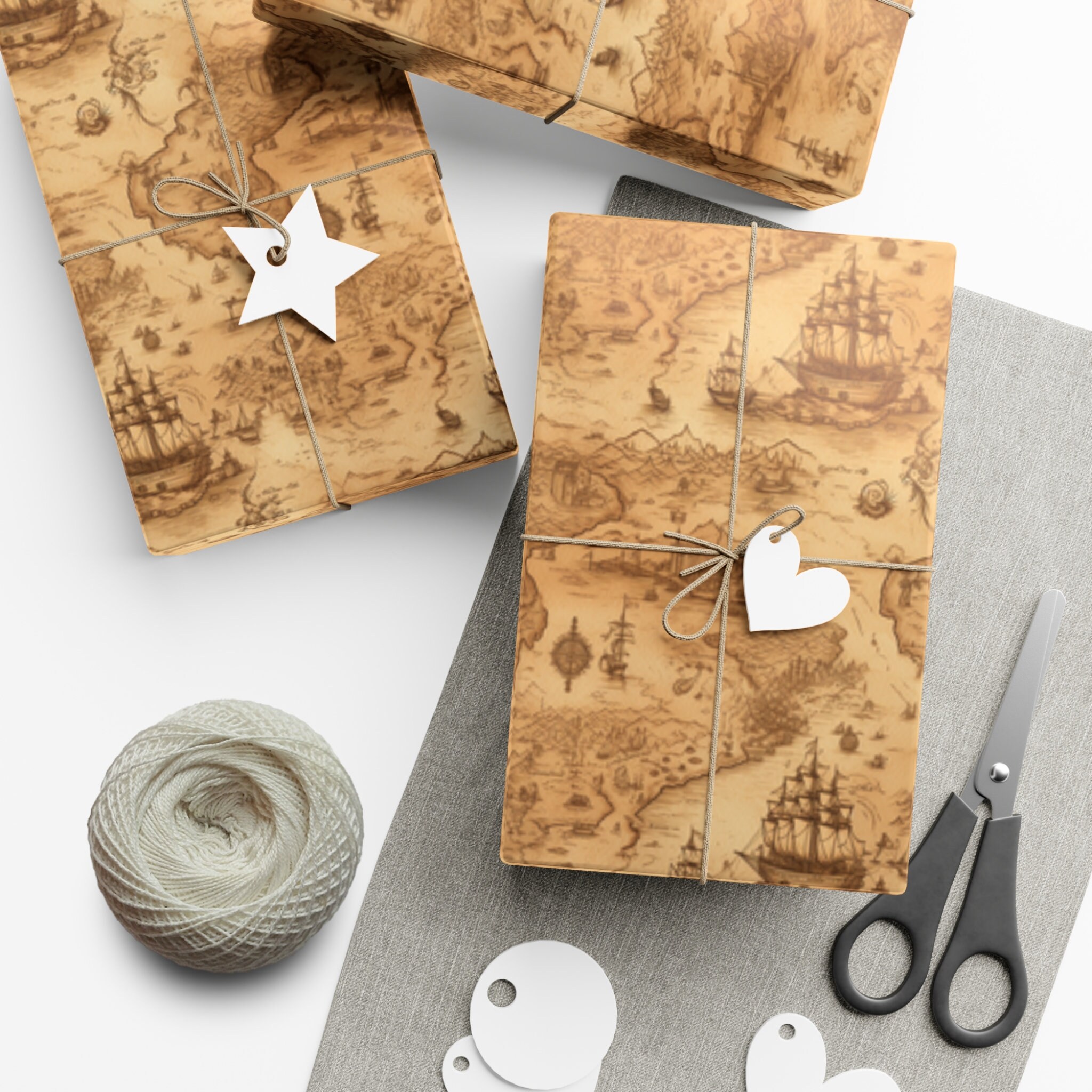 Treasure Map V1: Premium Gift Wrap - Decorative Repeating Pattern ...