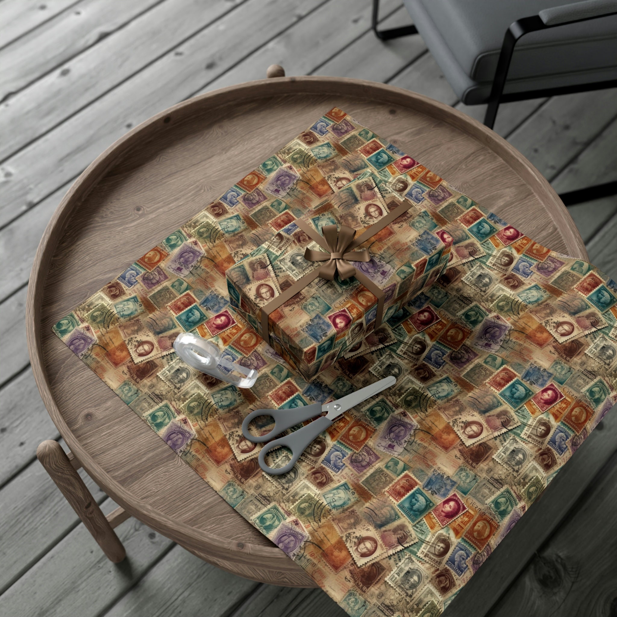 Vintage Stamps: Premium Gift Wrap Decorative Repeating Berry Pattern ...