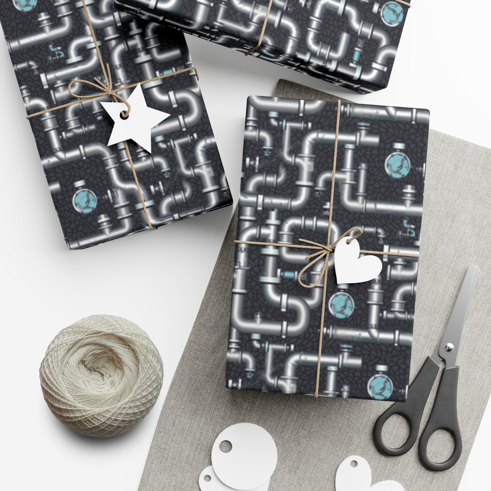 Pipe Network: Premium Gift Wrap - Decorative Repeating Pattern, Matte ...