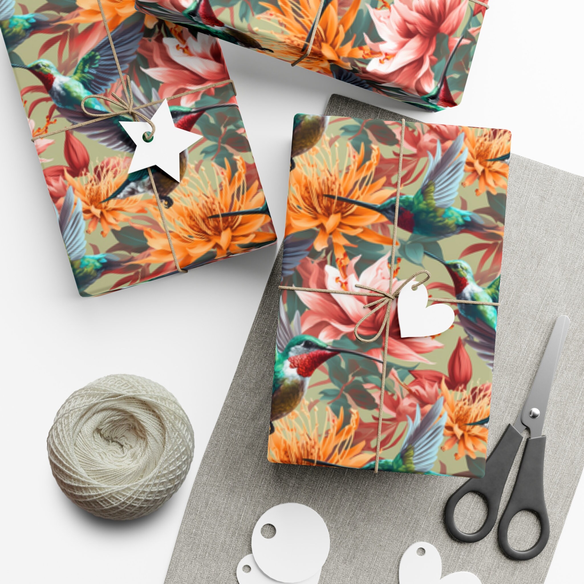 Hummingbird Flight: Premium Gift Wrap - Decorative Repeating Bird ...