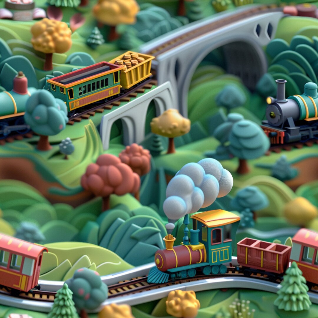 Toy Train Express: Stunning Seamless Tile Art - Perfect for Backgrounds ...
