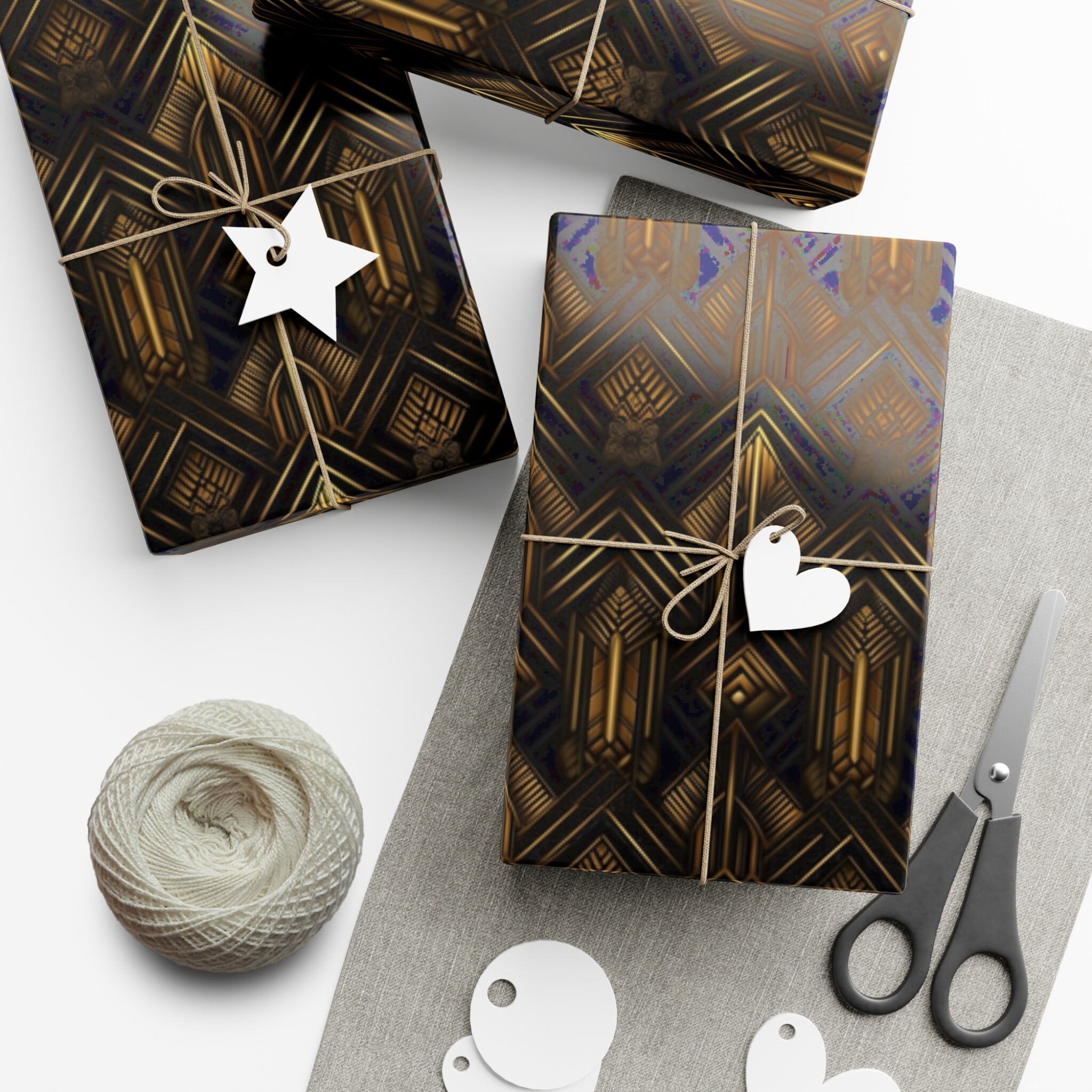Art Deco Glam: Premium Gift Wrap - Decorative Repeating Pattern, Matte ...