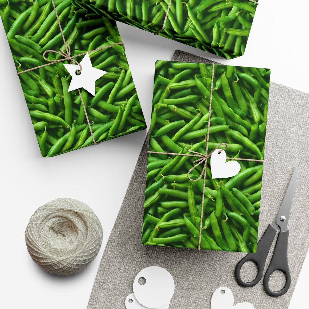 Greeny Beanies: Premium Gift Wrap - Decorative Repeating Pattern, Matte ...