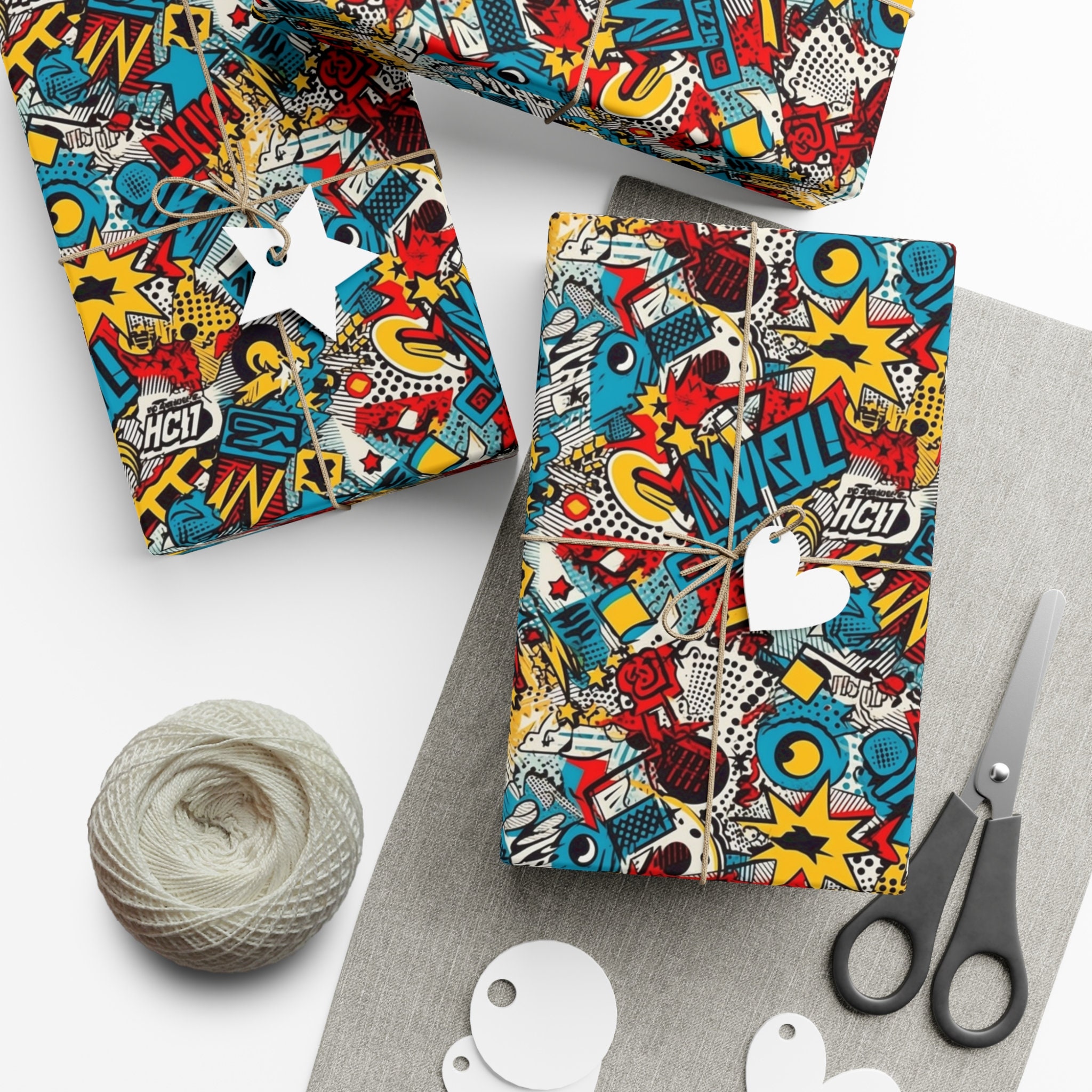 Comic POW: Premium Gift Wrap Decorative Repeating Pattern - Etsy