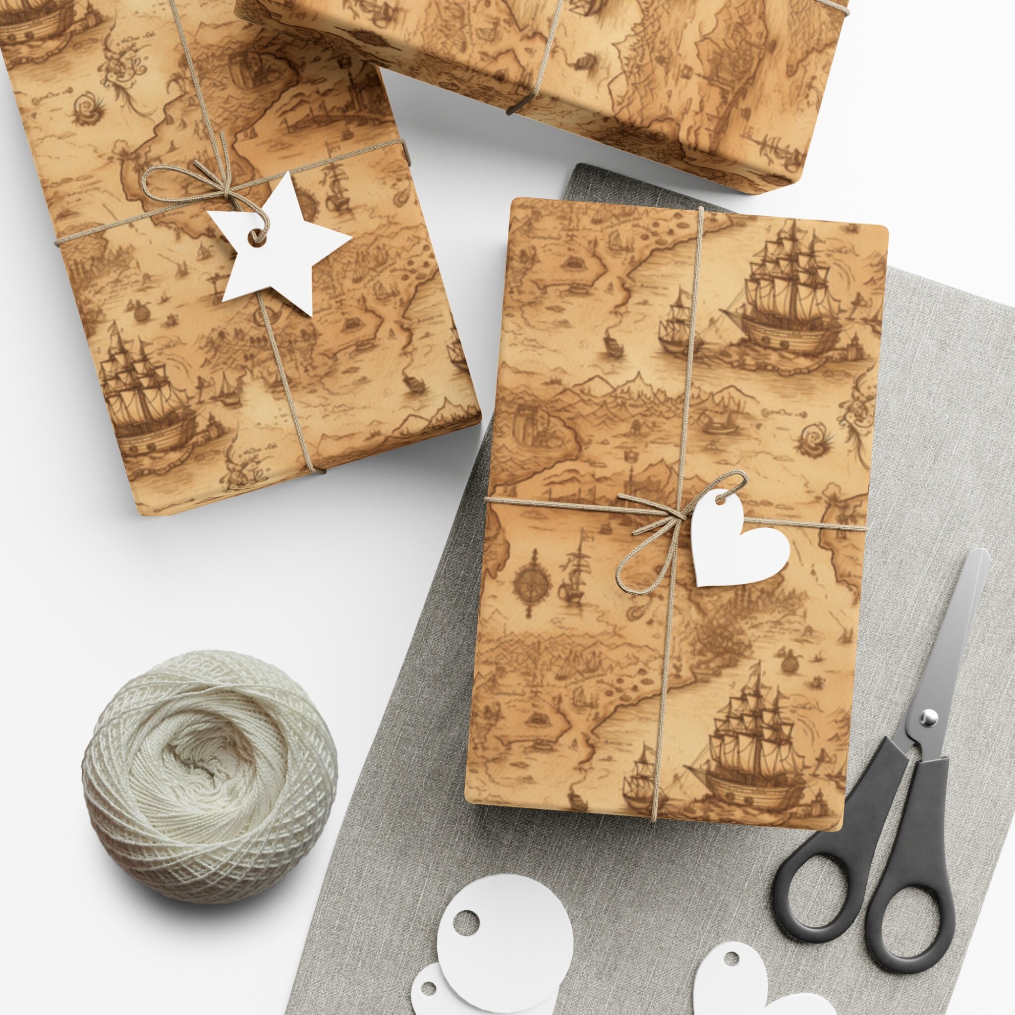 Treasure Map V1: Premium Gift Wrap - Decorative Repeating Pattern ...