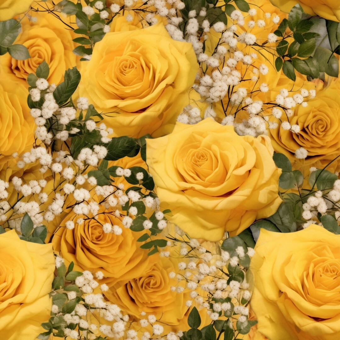Yellow Rose Blooms: High Quality Seamless Tile Art - Perfect for ...