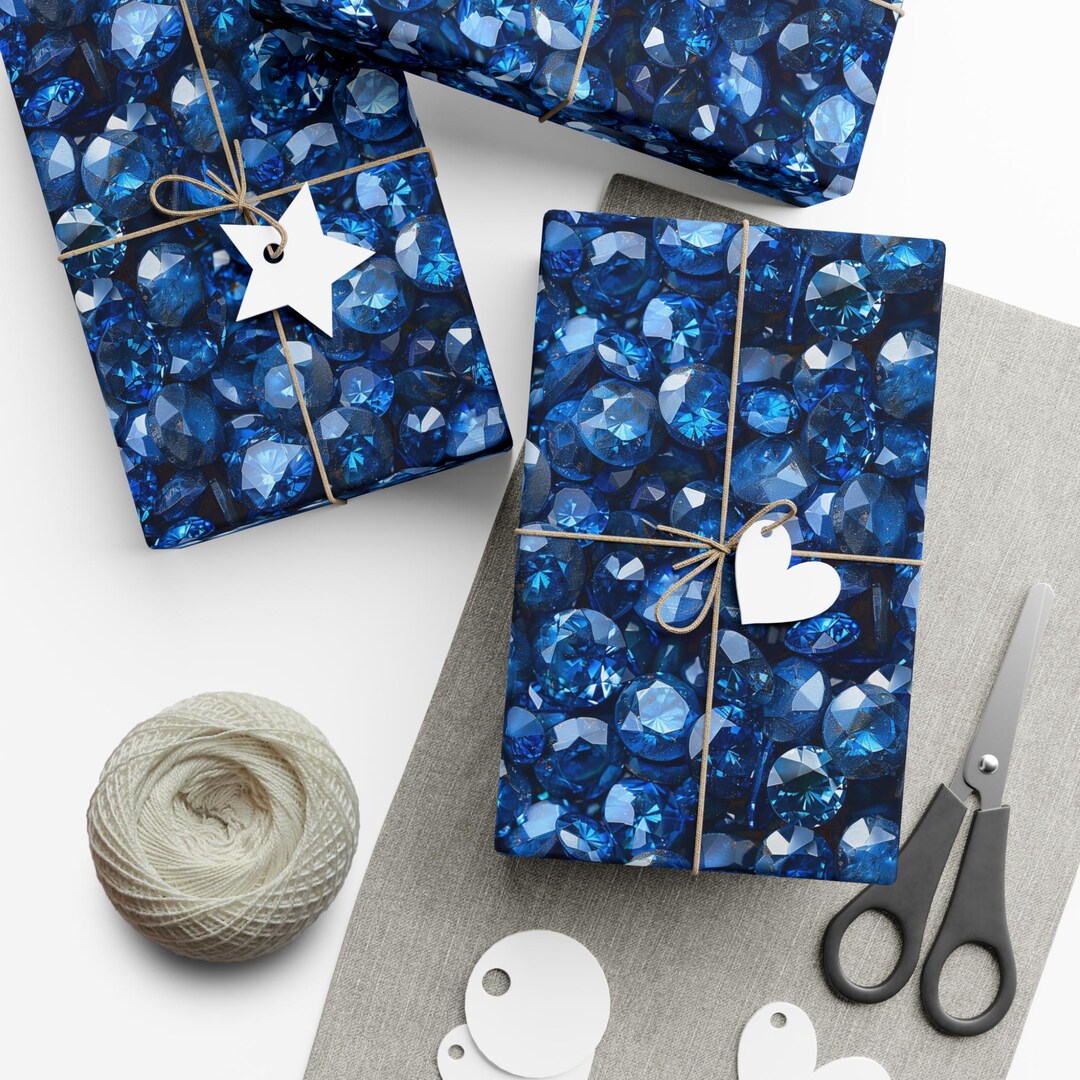 September Sapphires: Premium Gift Wrap - Decorative Repeating Pattern ...