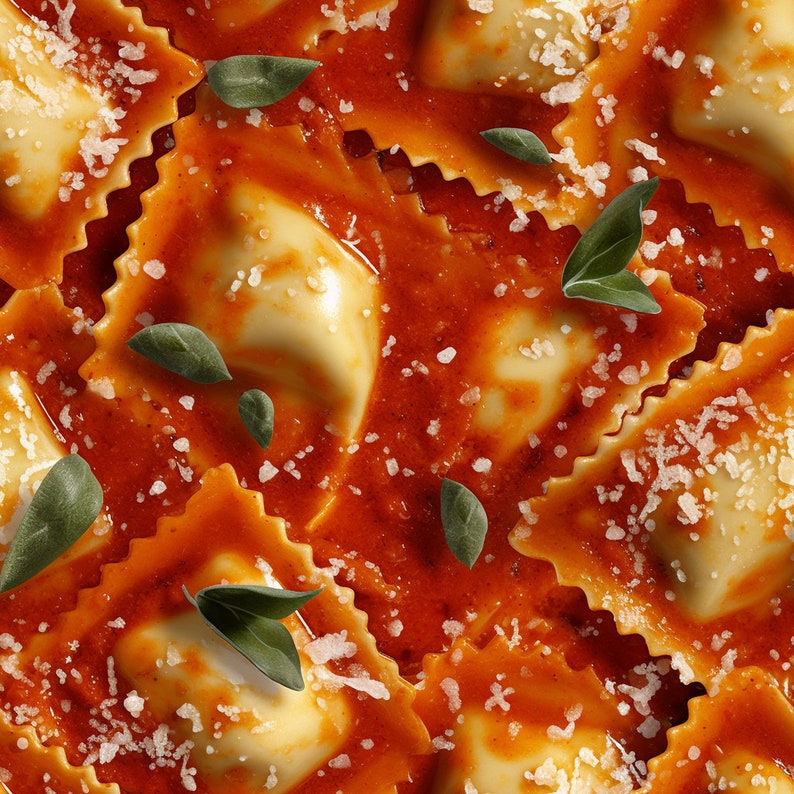 Ravioli in Red: Savory Seamless Tile Art - Perfect for Backgrounds and ...