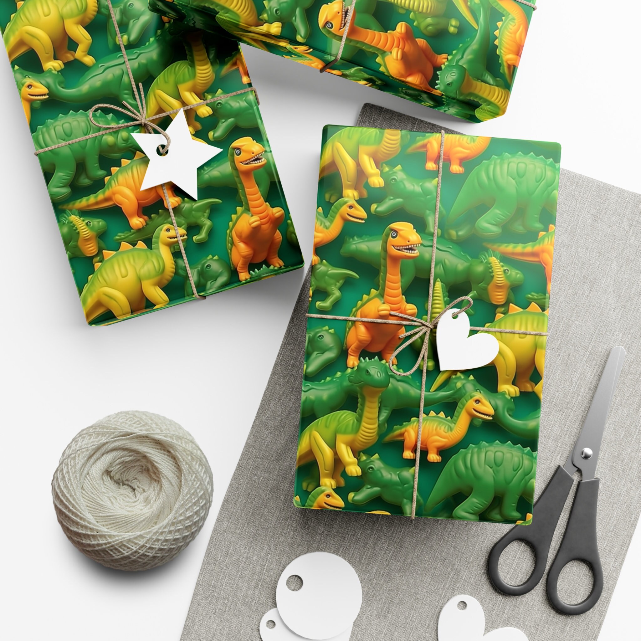 Jurassic Wrap: Premium Gift Wrap - Decorative Repeating Dinosaur ...