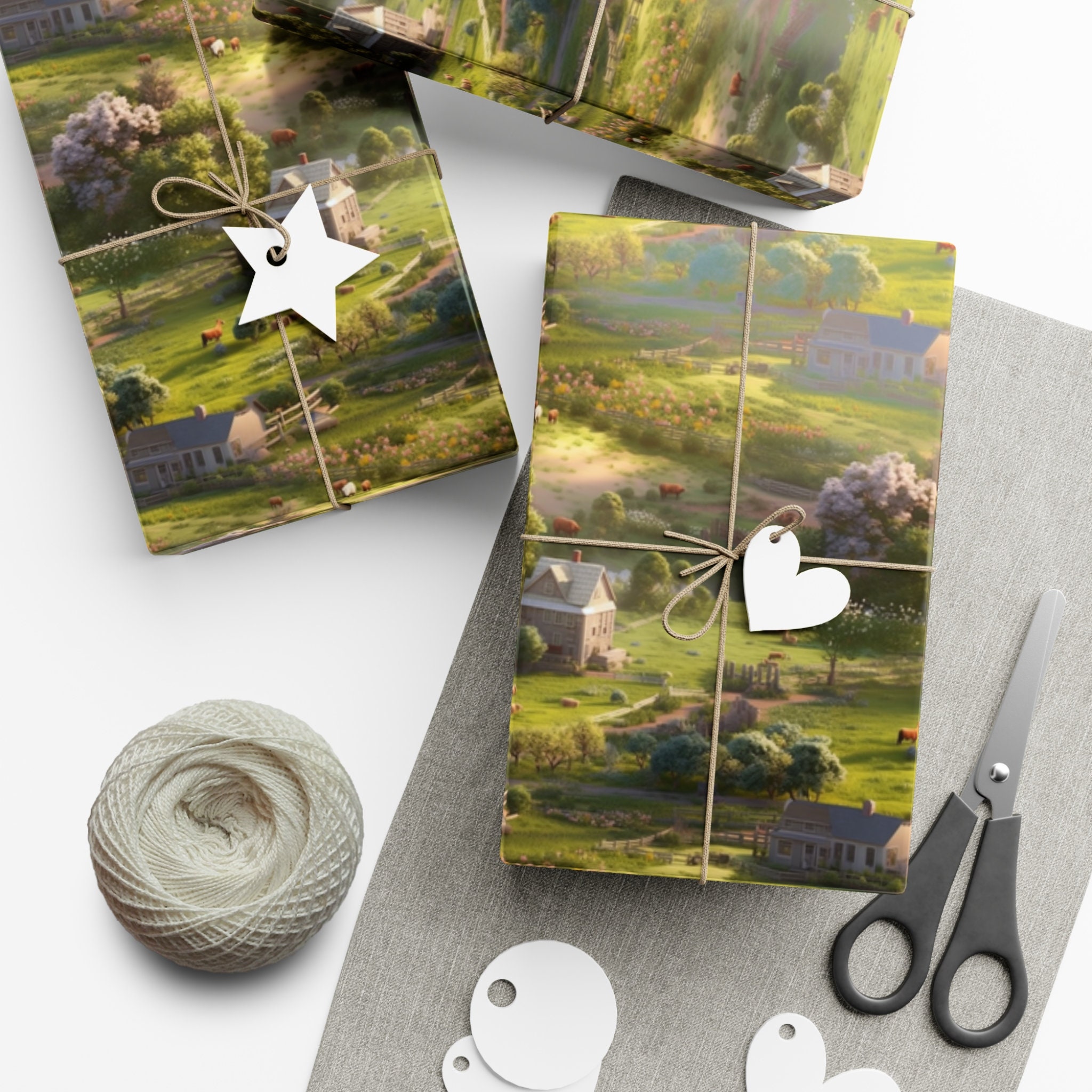 Farming Charm: Premium Gift Wrap Decorative Repeating - Etsy