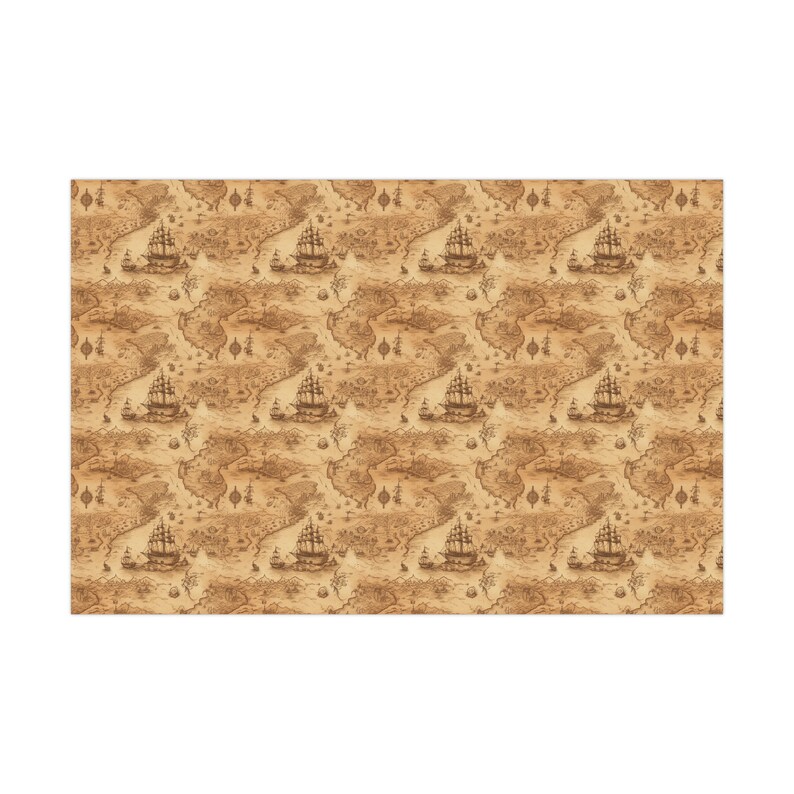 Treasure Map V1: Premium Gift Wrap - Decorative Repeating Pattern ...
