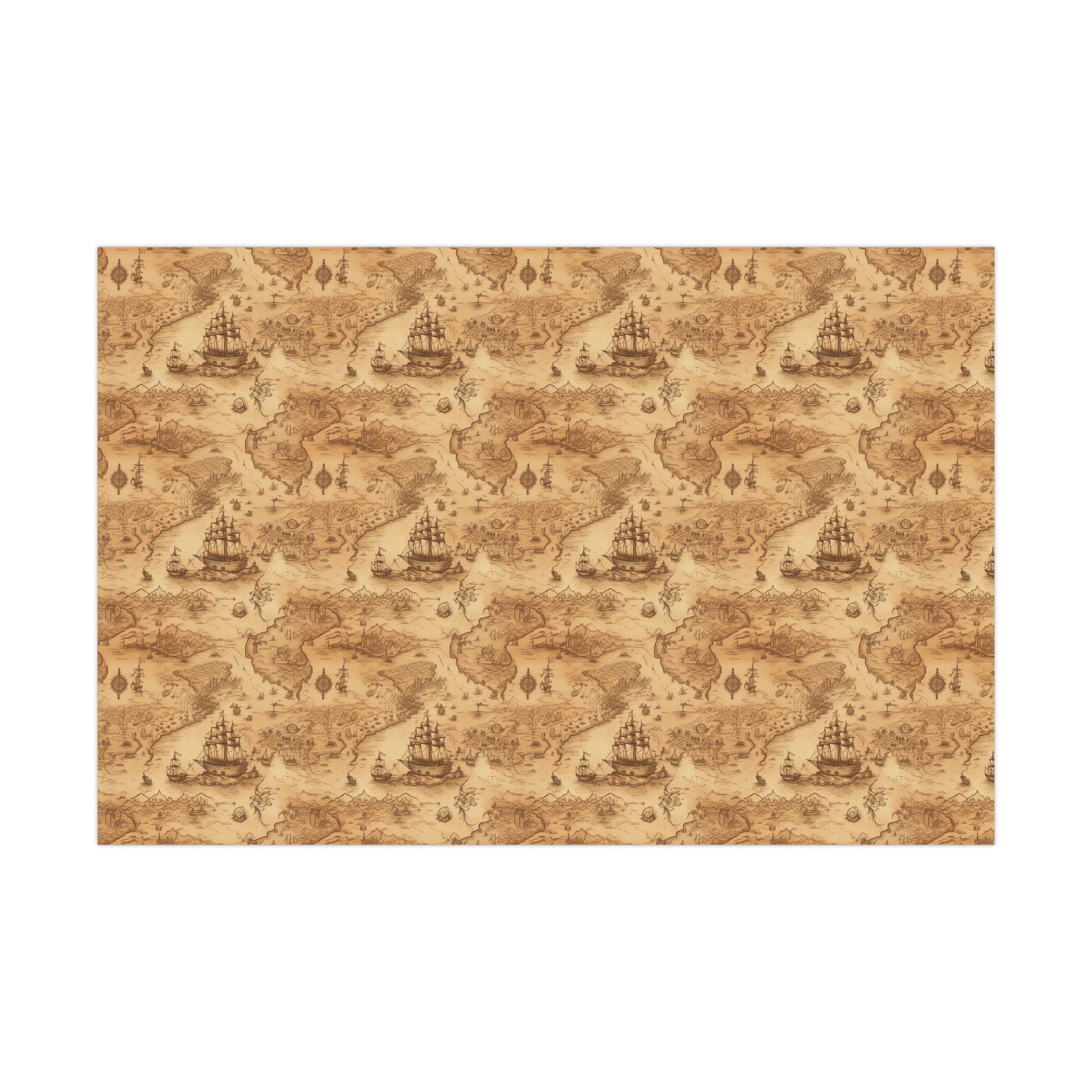 Treasure Map V1: Premium Gift Wrap - Decorative Repeating Pattern ...