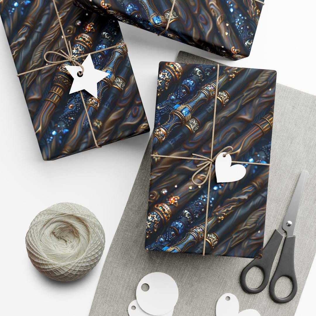 Wizarding Wands: Premium Gift Wrap - Decorative Repeating Pattern ...