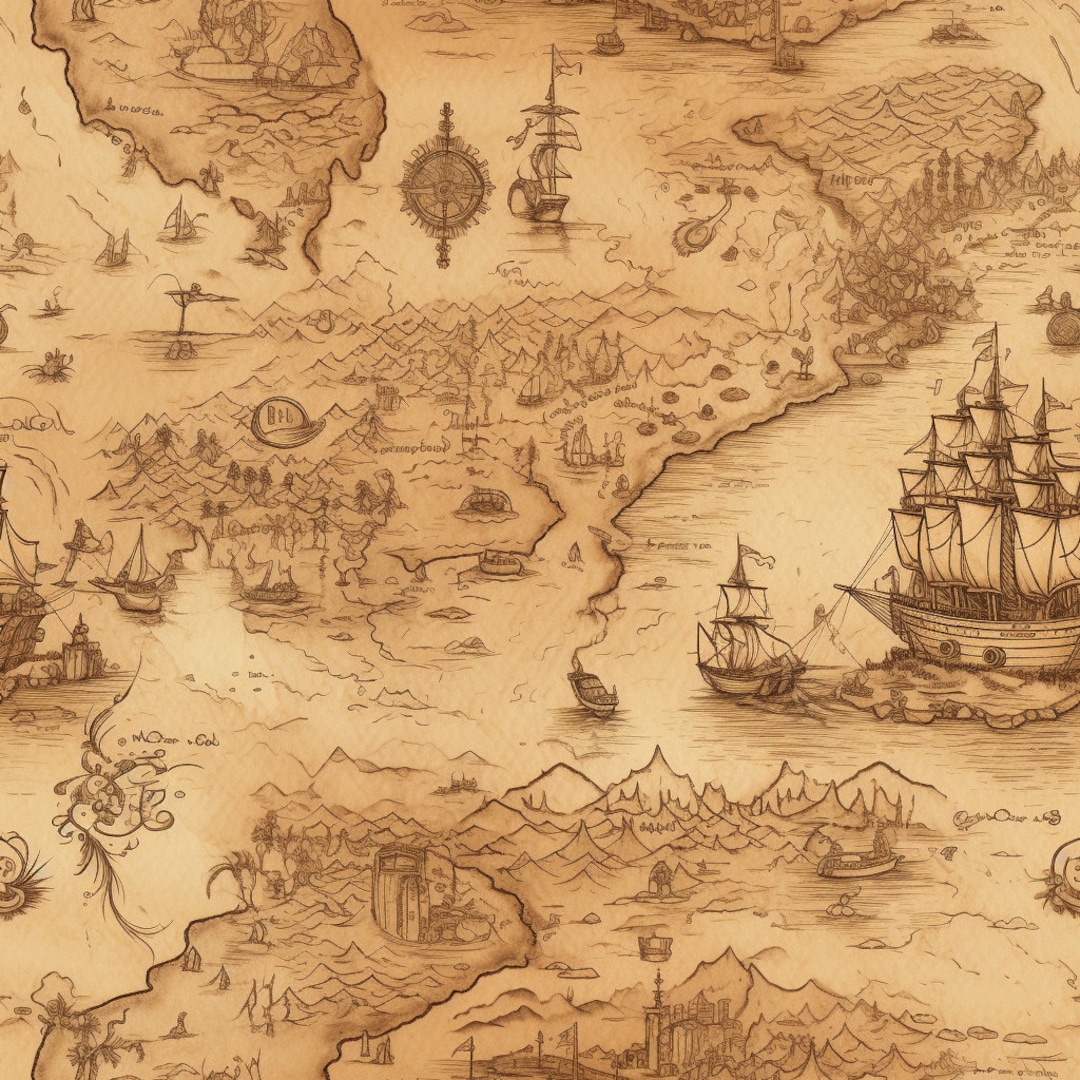 Treasure Map V1: Stunning Seamless Tile Art - Perfect for Backgrounds ...