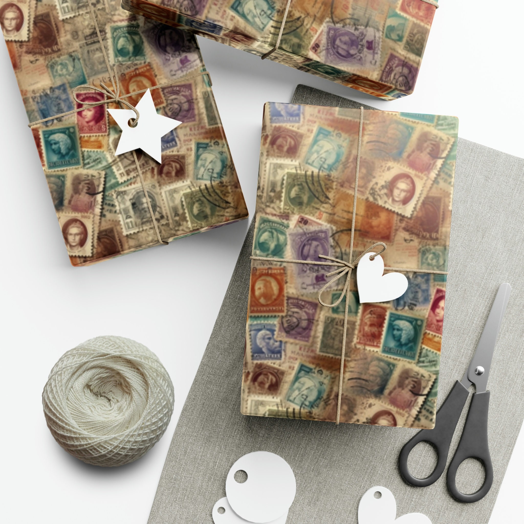 Vintage Stamps: Premium Gift Wrap Decorative Repeating Berry Pattern ...