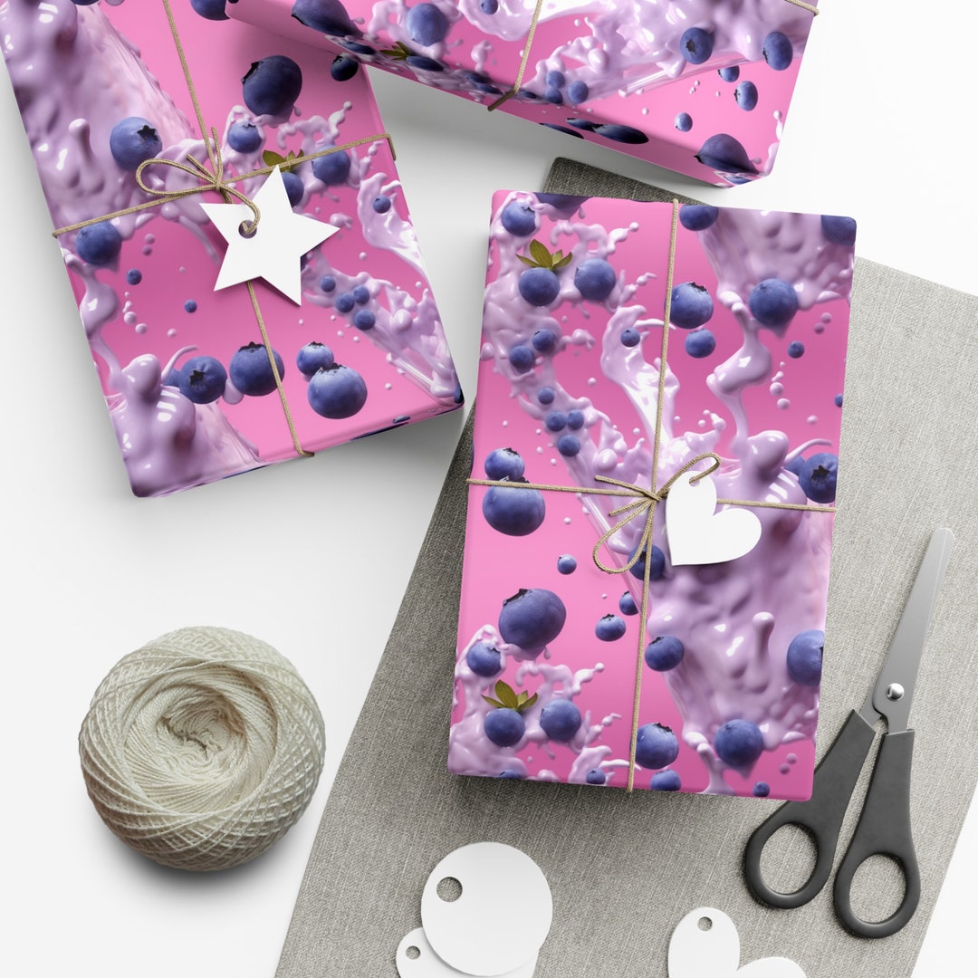 Blueberry Milk: Premium Gift Wrap - Decorative Repeating Pattern, Matte ...