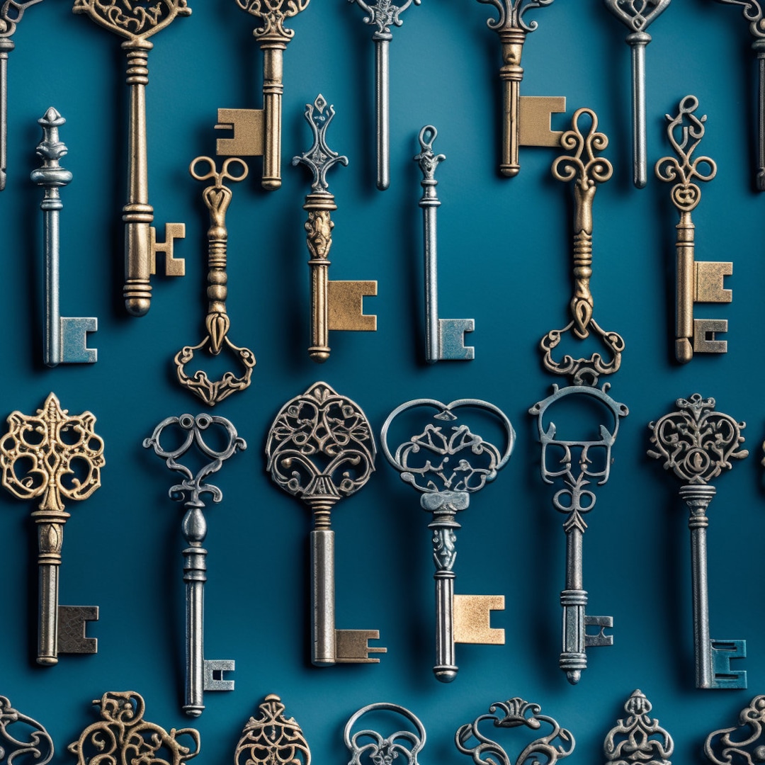 Ornate Keys: Stunning Seamless Tile Art - Perfect for Backgrounds and ...
